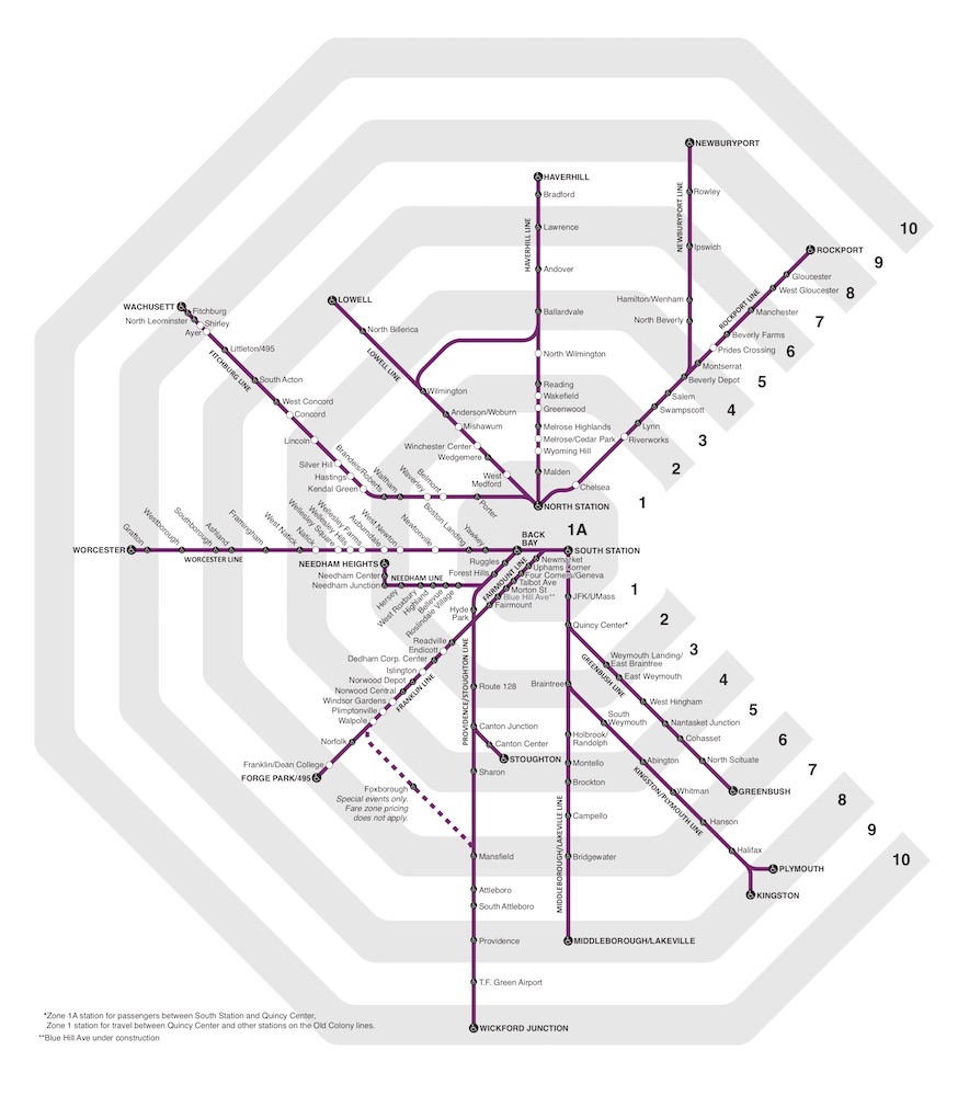 1950s Mbta Elevated Subway Map - Map